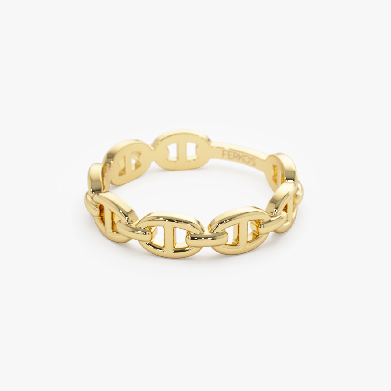 14k Solid Gold Mariner Chain Ring – Ferkos Fine Jewelry