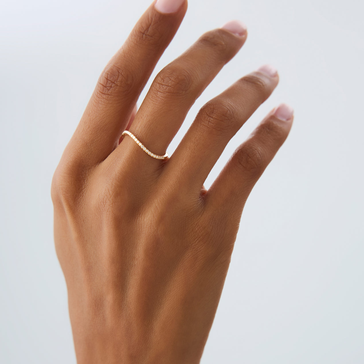 14k Waive Design Micro Pave Diamond Ring – Ferkos Fine Jewelry