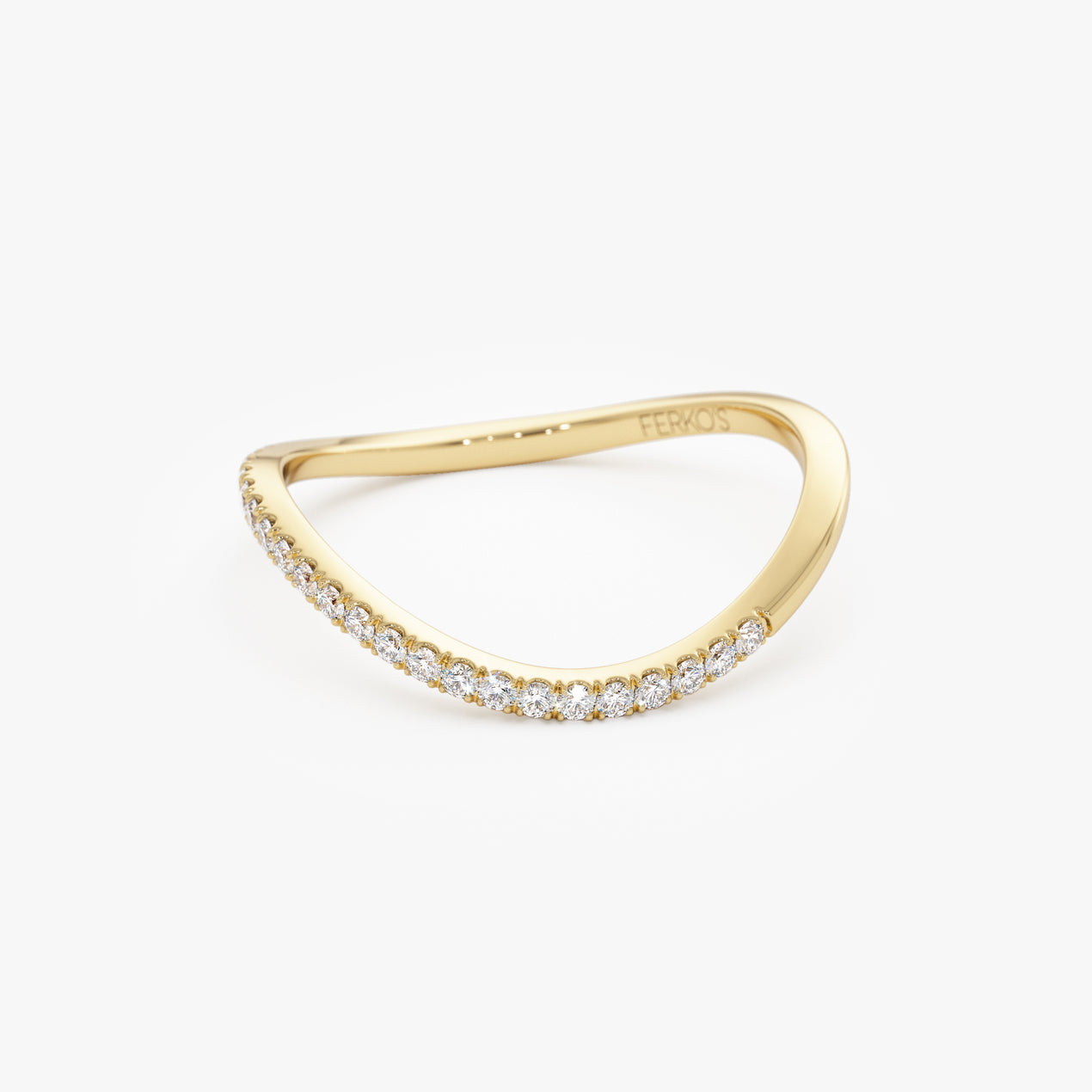 14k Waive Design Micro Pave Diamond Ring – Ferkos Fine Jewelry