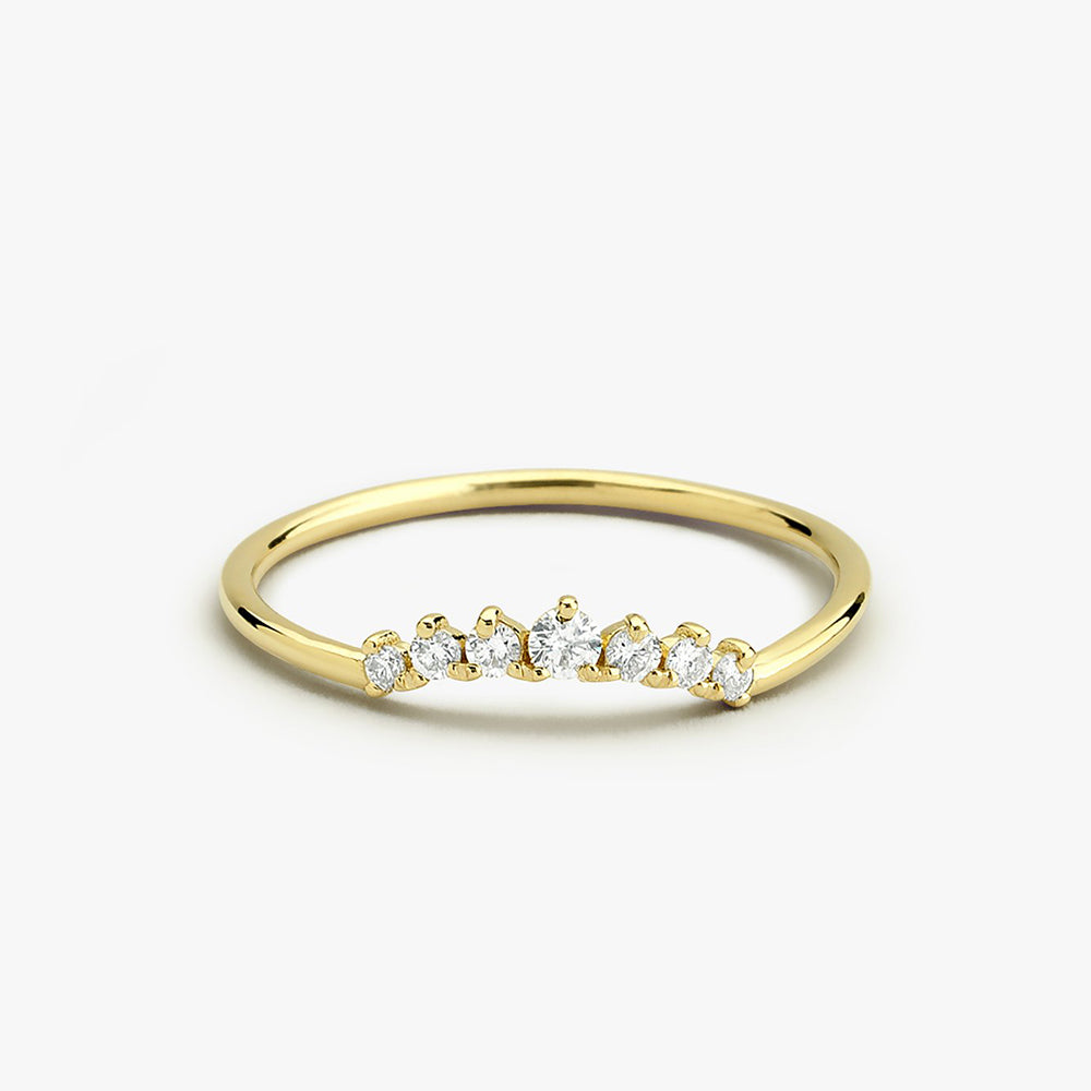 14K Gold Curved Diamond Ring – Ferkos Fine Jewelry