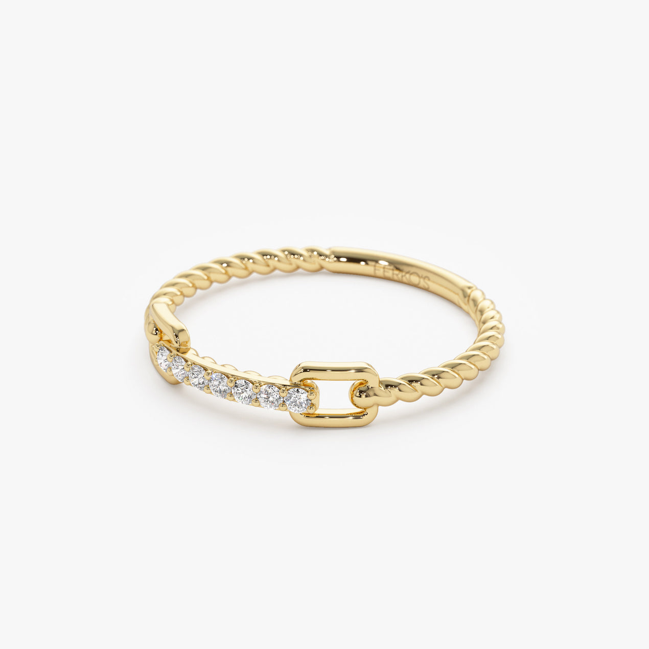 14k Braided Stackable Pave Diamond Ring – Ferkos Fine Jewelry