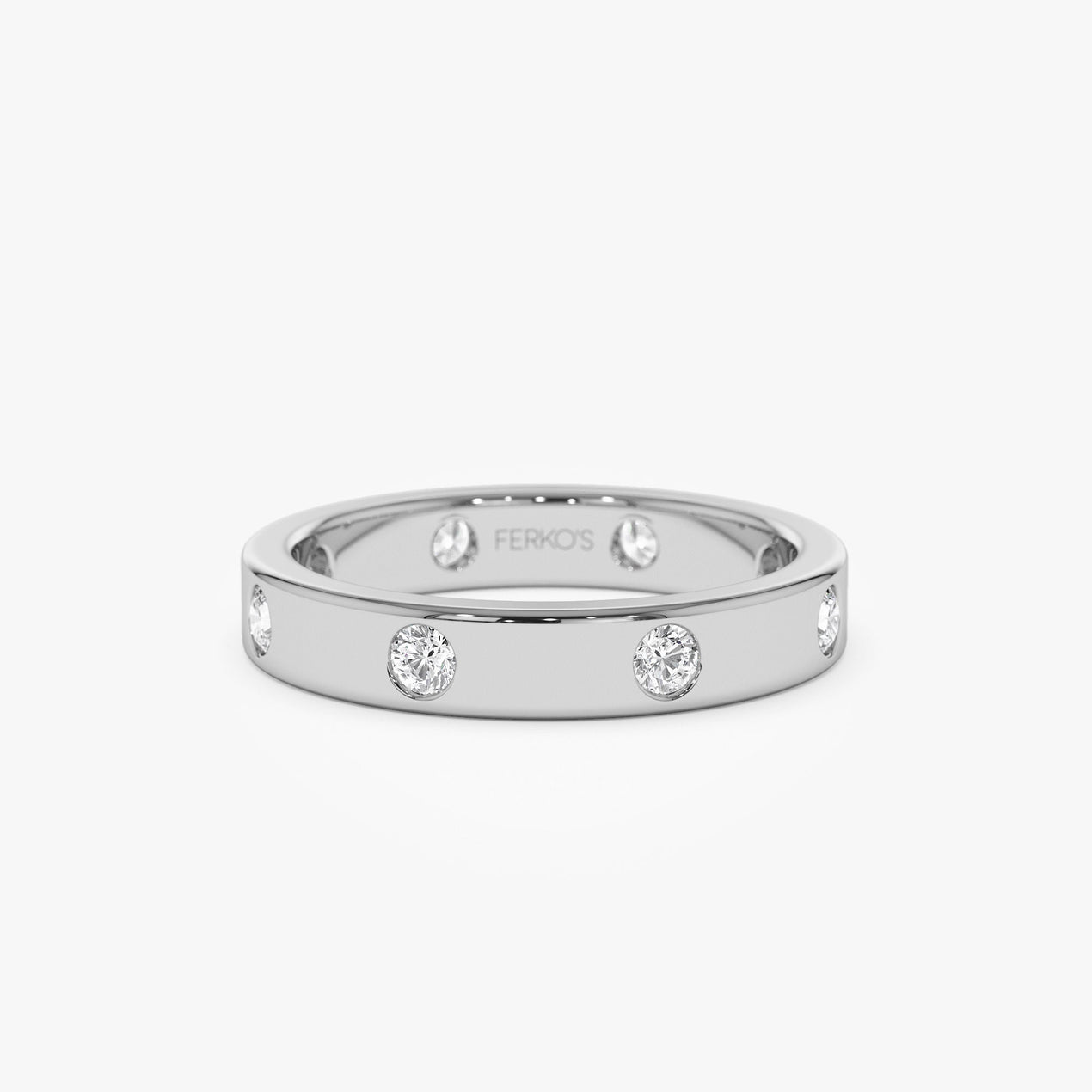 14k Full Eternity Flush Setting Round Diamond Band – Ferkos Fine Jewelry