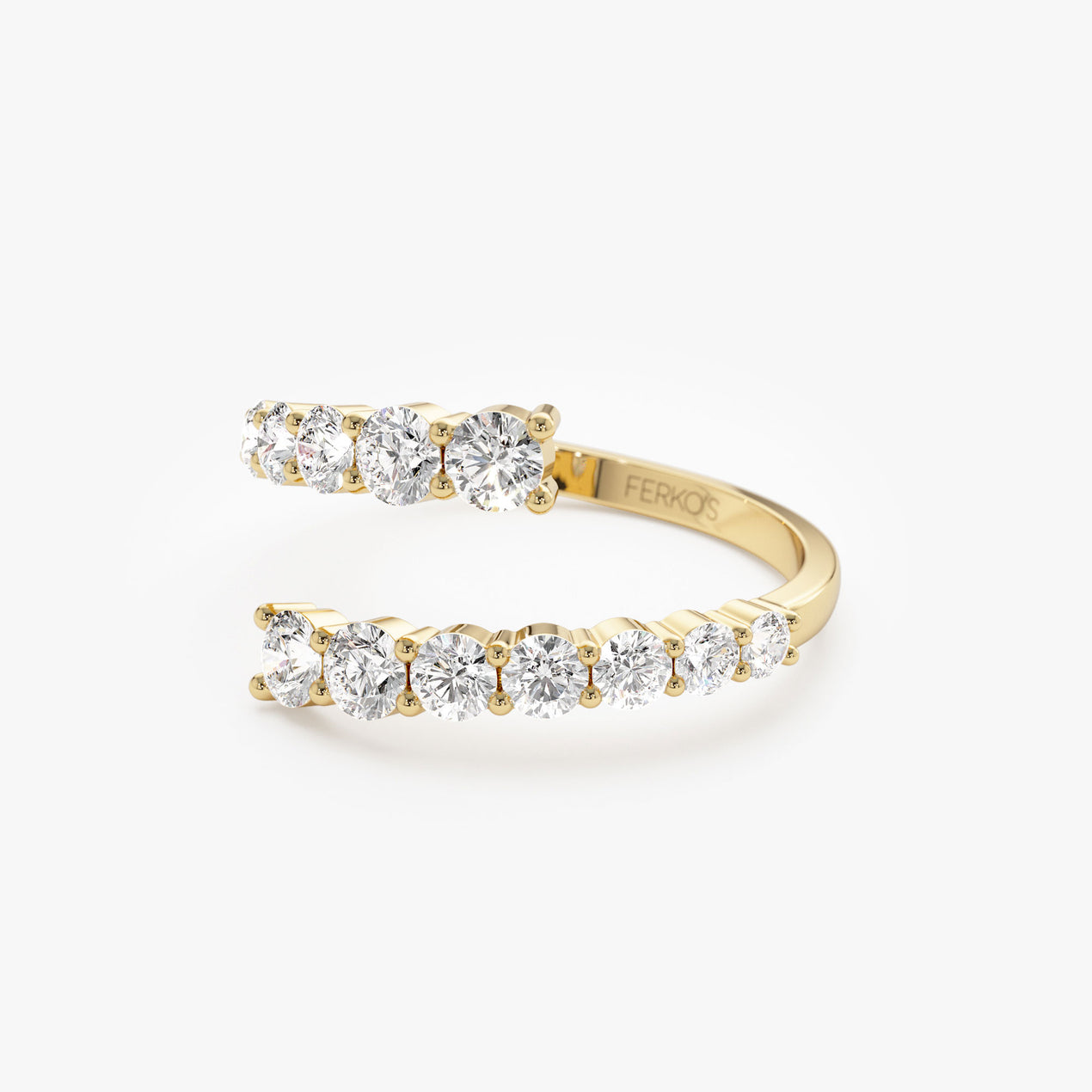 14k Cross Over Graduated Diamond Wrap Ring – Ferkos Fine Jewelry