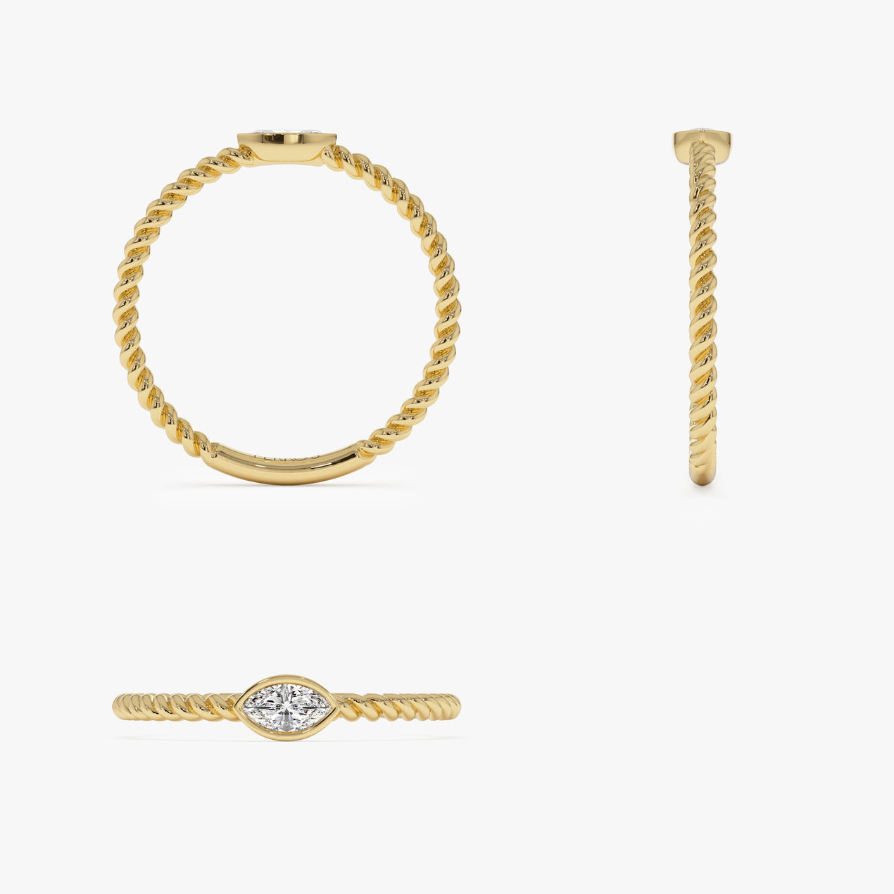 14kt Bezel Marquise Diamond Rope ring – Ferkos Fine Jewelry