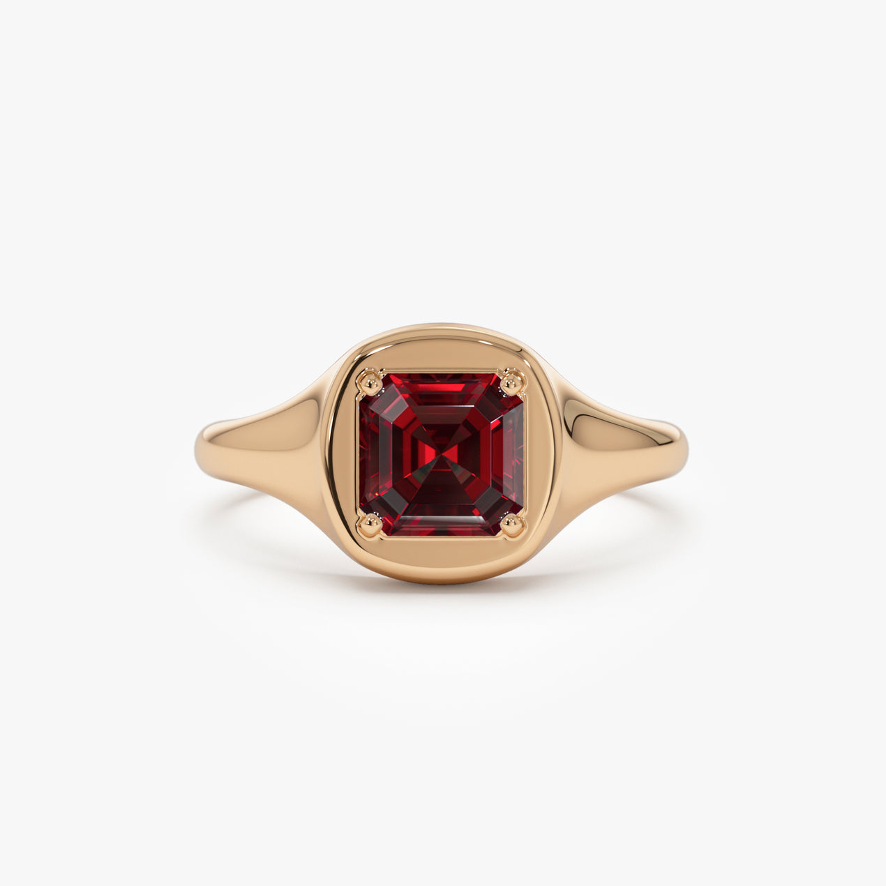 14K Asscher Cut Garnet Signet Ring – Ferkos Fine Jewelry