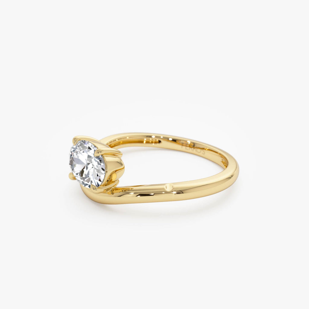 1ct Oval Shaped Lab Grown Contemporary Diamond Engagement Ring - Clio ...