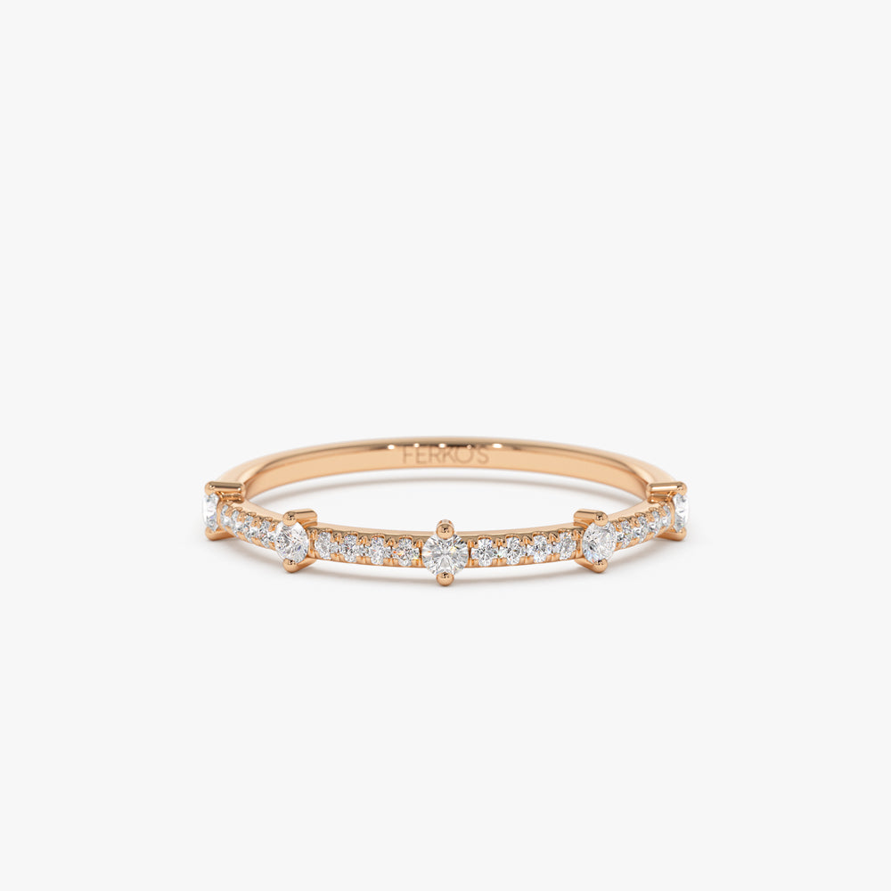 14k Dainty Stacking Diamond Wedding Band – Ferkos Fine Jewelry