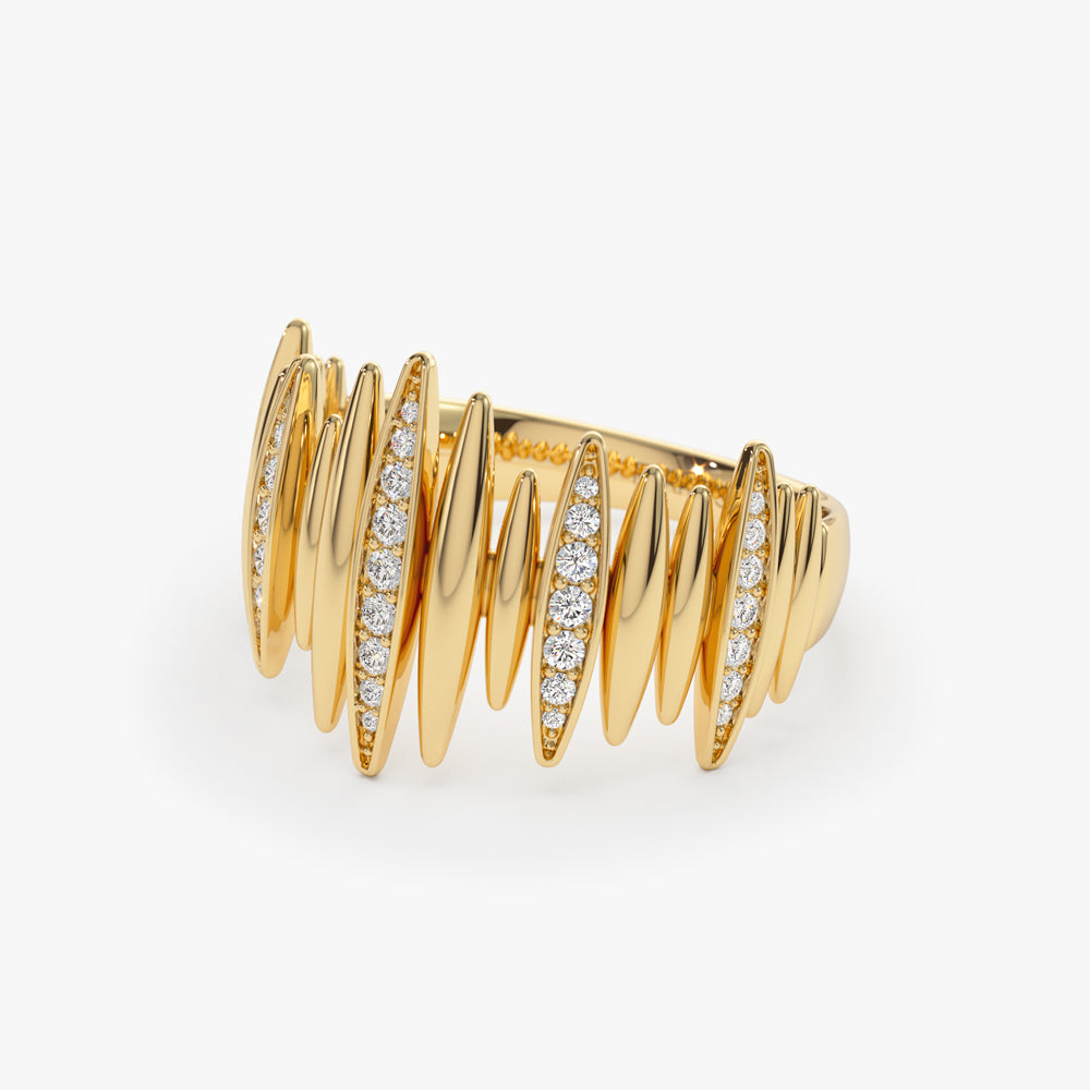 14k Unique Diamond Spike Ring – Ferkos Fine Jewelry