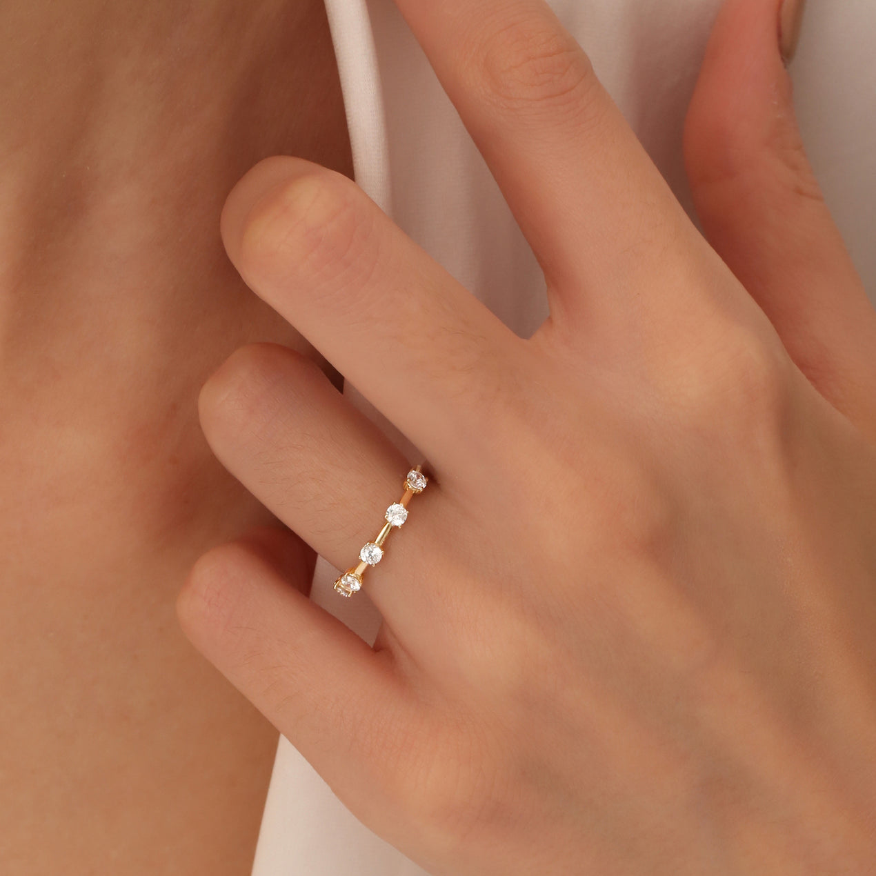 14k Five Stone Prong Setting Diamond Ring 0.50ctw – Ferkos Fine Jewelry